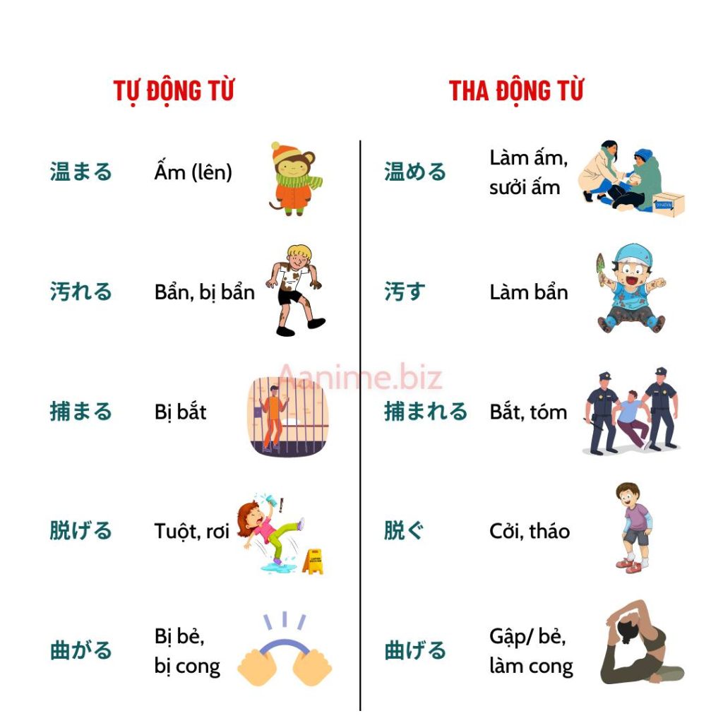 Các cặp Tự Động Từ và Tha Động Từ tiếng Nhật trong giao tiếp